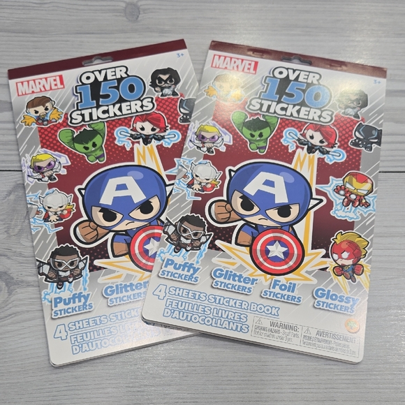 Marvel | Other | 2 Marvel Sticker Books With Puffy Glitter Foil And ...
